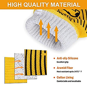 Hyunshuo Ultimate Heat-Resistant BBQ Gloves - Grill, Smoke, and Bake Safely up to 1472°F with Non-Slip Grip, Flexible and Comfortable Design, and Easy-to-Clean Materia