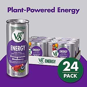 V8 +Energy Pomegranate Blueberry Juice Energy Drink, 8 fl oz Can (24 Pack)