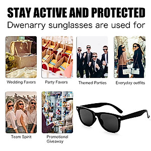 Dwenarry Black Sunglasses Bulk Party Sunglasses Retro Plastic Adult Black Shades Party Favor 12 Pack