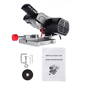 BEAMNOVA Mini Miter Saw Electric Power Table Saw Benchtop Cut-Off Chop Saw Max 45 Degree Cutting for Crafts Miniatures Metal Wood Plastic Compound Cutter