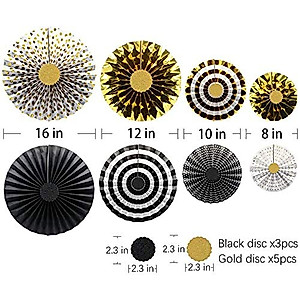 ZoZac Happy Anniversary Banner Party Hanging Paper Fans Decoration for Birthday Wedding Party