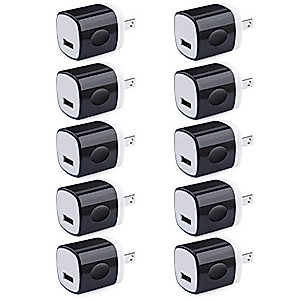 USB Charger Adapter, 1A Cube Charger Block 10PC Single Port Wall Outlet Charger USB Wall Plug Compatible iPhone 14/13/12/11 Pro Max/SE/X/8/7,Samsung Galaxy S22/S21 FE/S20/A13 5G/A52,Note 21 Ultra,Moto