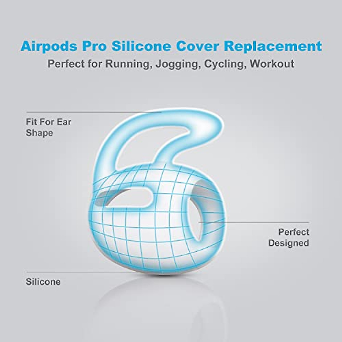 Acediar Two Pairs of AirPods Pro Ear Hooks Covers Fits for AirPods Pro Anti-Slip Ear Covers Accessories Running, Jogging, Cycling (White)