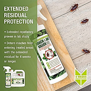 EcoVenger Roach & Ant Killer, Kills on Contact, Extended 4-Week Deterrence, Kills Ants & Other Indoor&Outdoor Crawling Insects, Natural & Non-Toxic, Pleasant Botanical Scent, Safe for Children & Pets