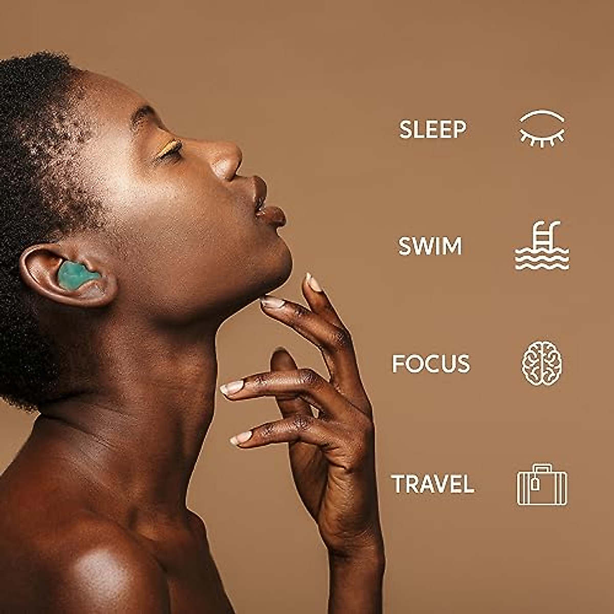 Aurora Silicone Ear Plugs Soundbloc™- 6 Pairs Quiet Ear Plugs for Sleep Moldable Ear Plugs Custom Ear Plug Ear Plugs for Noise Reduction Reusable Soft Silicone Earplugs The Earplug for Sleep Size S/M