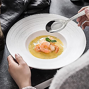 Soup Spoons Stainless Steel Soup Spoons Set of 6 Long Handle Dinner Spoons Silver Asian soup spoon for Ramen Thai Miso (SP01)