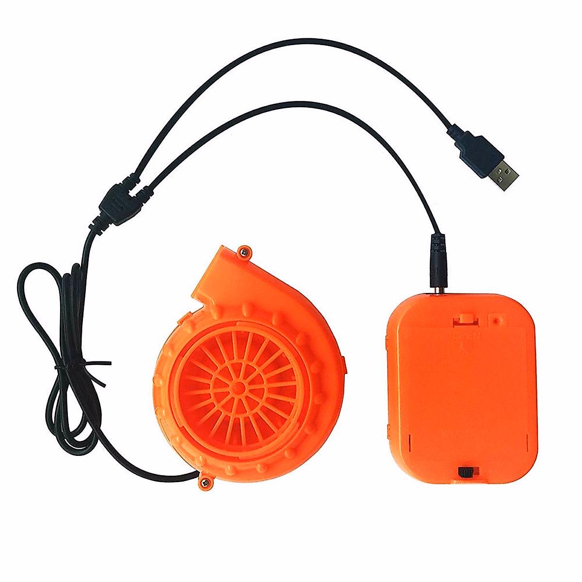 Mini Fan Blower for Mascot Head Inflatable Costume Fan 6V Powered by 4xAA Dry Battery or USB