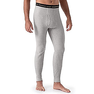 Wrangler Men's Waffle Thermal 2-Pack Pants, Light Grey Heather, Large