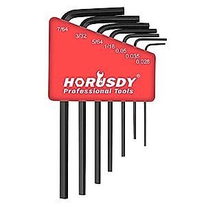 SEDY 7-Piece Mini Hex Key SAE Set, Imperial L Shape Allen Wrench, 0.028, 0.035, 0.05, 1/16", 5/64", 3/32", 7/64", Cr-V