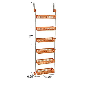 Household Essentials 6-Tier Basket Over-The-Door Organizer, Orange