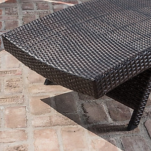 Asifom Outdoor Wicker Reclining Lounge Chairs Patio Rattan Chaise Lawn Sunbathing Chairs 79'' Long Reclining Chairs, Set of 2 Chaise Longue