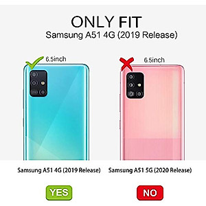BENTOBEN Galaxy A51 4G Case (NOT Fit 5G Version), Slim Glow in The Dark Shockproof Protective Dual Layer Hybrid Hard PC Soft TPU Bumper Nebula Space Design Phone Case for Samsung Galaxy A51 4G, Purple