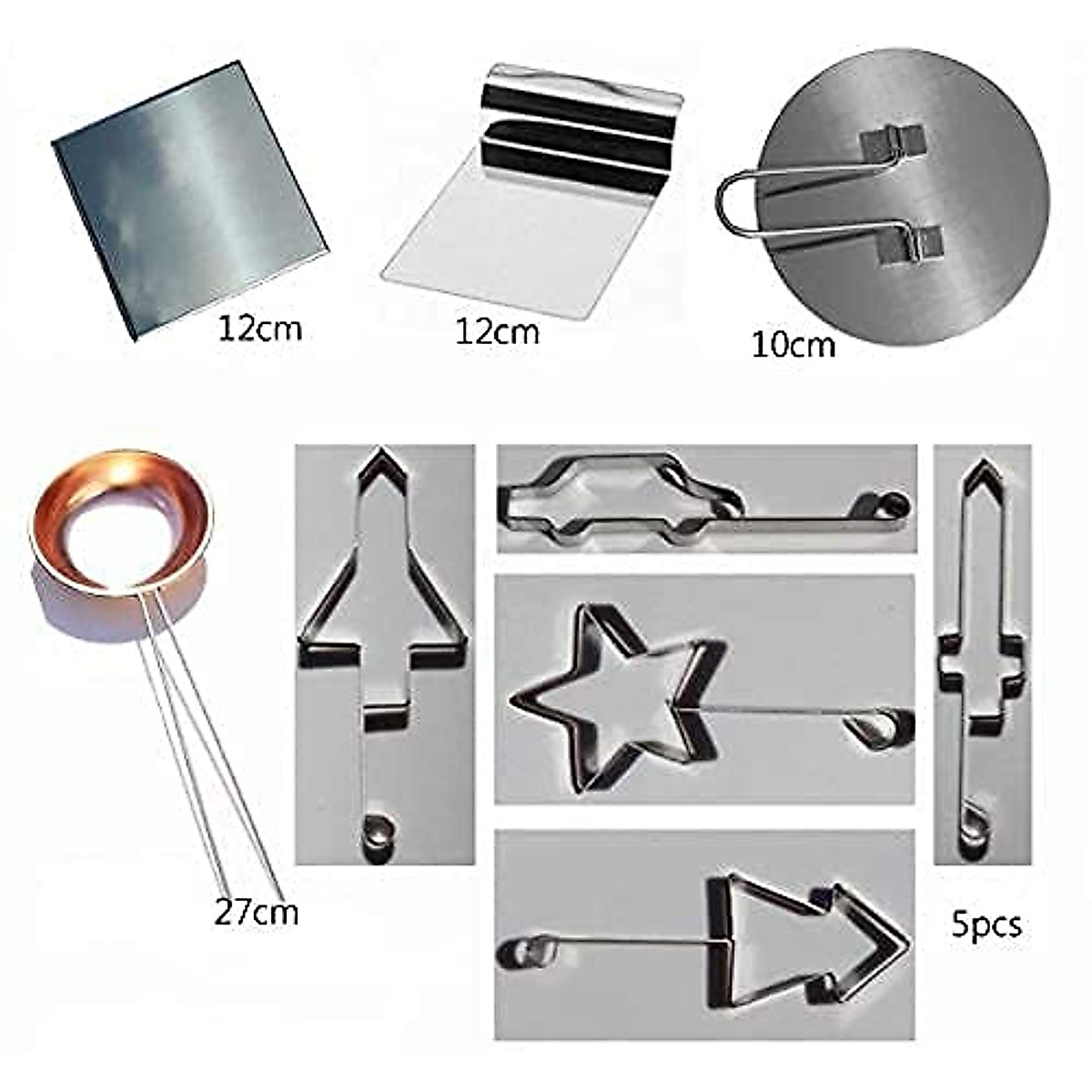 [LENITH] Dalgona Korean Squid Game Sugar Candy Cookies Stainless Copper Plate Making Tools 9pcs Set