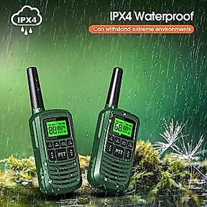 GOCOM G2 FRS Walkie Talkies for Kids & Adults IPX4 Waterproof Long Range Two Way Radios 22 Channel LED Flashlight Two Way Walkie Talkie (G2 3pack)