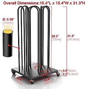 Hanger Organizer Stacker,4 in 1 Hanger Rack Stand with Swivel Caster Wheels for Laundry Room, Retail Store (Black, 1)