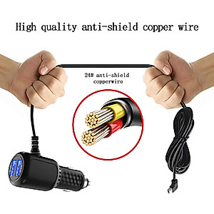 Car Charger for Garmin Nuvi, Garmin GPS Charger Cable,Mini USB Power Cord Cable Dual Port USB Vehicle Power Charging Cable Cord for Garmin Nuvi C255 Dashcam