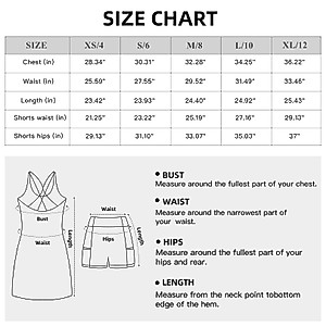 Tennis Dress for Women Workout Dress with Built-in Bra & Shorts Pockets Athletic Dress for Exercise Golf Dresses, Pink, M