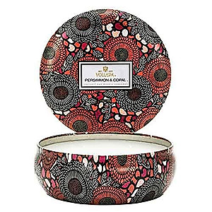 Voluspa 3 Wick Persimmon and Copal Candle, 12 Ounce