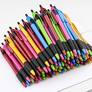 Sikao Pens Bulk Gripped Slimster Retractable Ballpoint Pen Medium Point Black ink Smooth Writing Pens for Journaling No Bleed (60Pack)