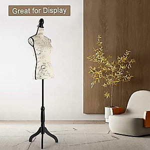Encomle Dress Form Female Mannequin Torso, Height Adjustable Mannequin Body with Stand for Sewing, Display, Ivory