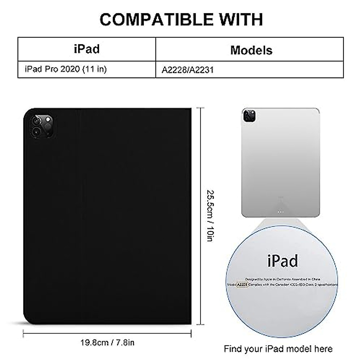 Cinema Clapper Board Protective Case Compatible with IPAD 2020 AIR 4 （10.9in） Stand Case Auto Sleep/Wake Cover