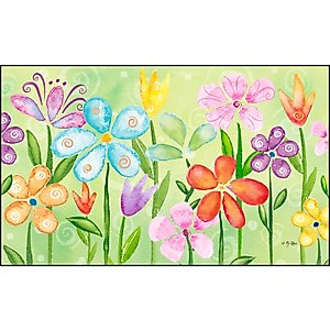 Toland Home Garden 800008 Spring Blooms Spring Door Mat 18x30 Inch Flower Outdoor Doormat for Entryway Indoor Entrance