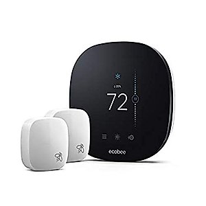 Ecobee EB-STATE3LTVP-01 Thermostat with 2 Room SmartThermostat & Room Sensors, Black