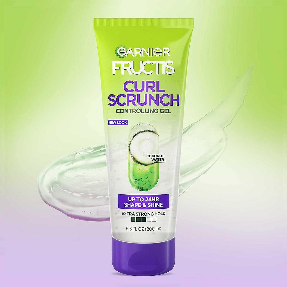 Garnier Fructis Style Curl Scrunch Controlling Gel for Shape & Shine, 6.8 Fl Oz, 3 Count (Packaging May Vary)