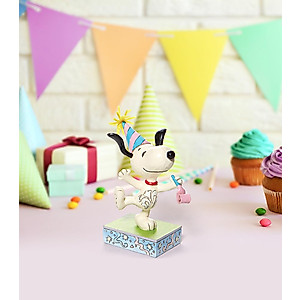 Enesco Jim Shore Peanuts Snoopy Birthday Celebrations Figurine, 5.25 Inch, Multicolor