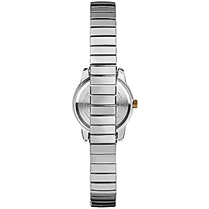 Timex Women's Fashion Stretch Bangle 25mm Watch - Two-Tone Expansion Band Silver-Tone Dial Two-Tone Case