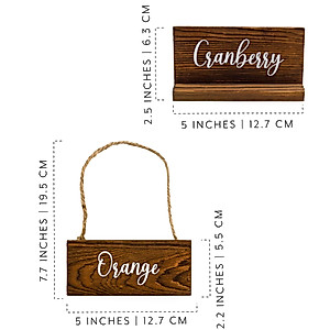 Darware Rustic Wood Beverage Signs (7-Flavor Mimosa Set); Drinks Labels for Coffee Urns, Iced Beverage Dispensers, and Carafes