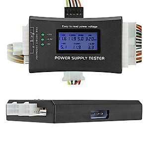 20/24 4/6/8 Pin Computer PC Power Supply Tester with LCD Display and Buzzer for ATX, ITX, BTX, PCI E, SATA, HDD