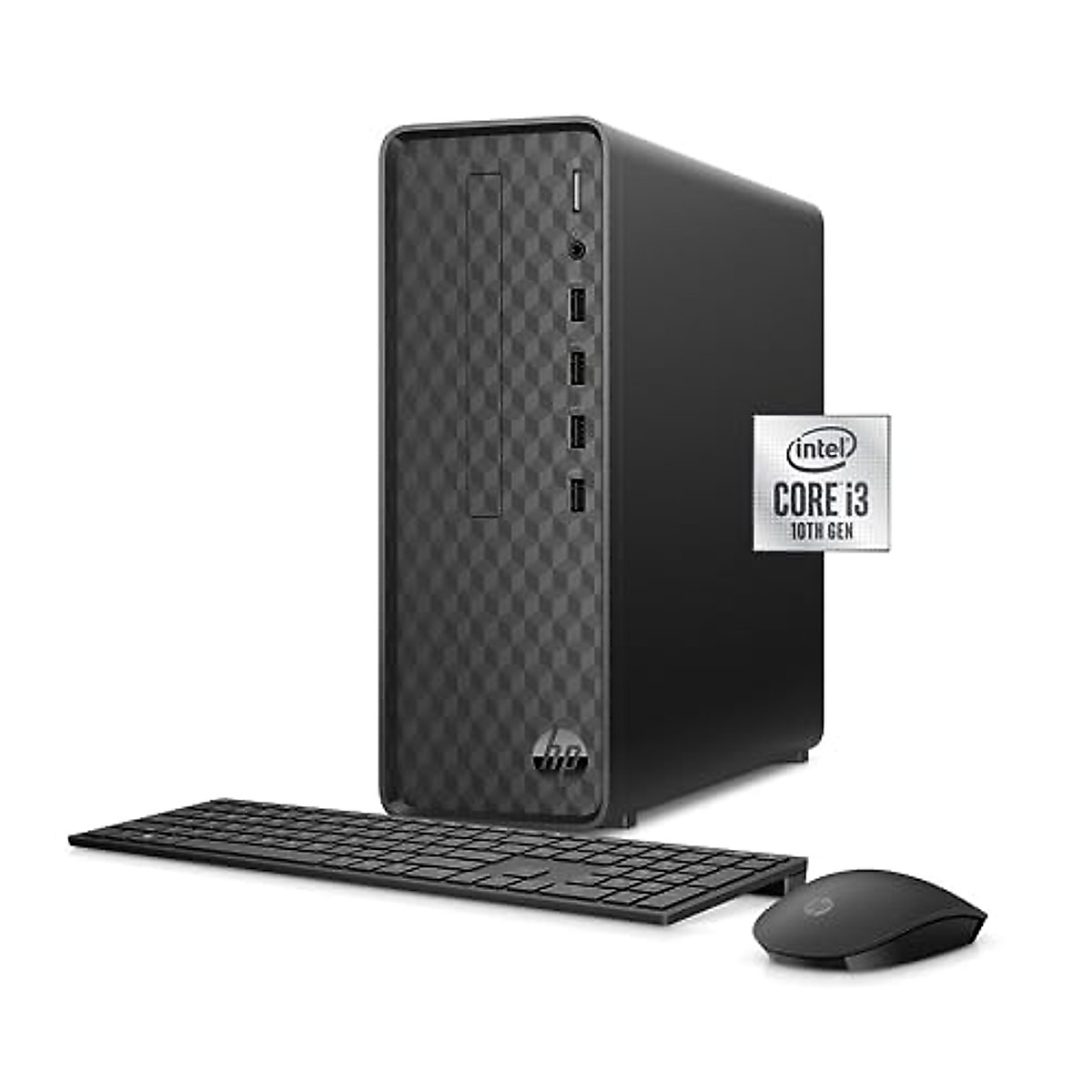 HP Slim Desktop, Intel Core i3-10105 Processor, 16GB DDR4 RAM, 1TB PCIe M.2 SSD, HDMI, RJ-45, Wireless Keyboard & Mouse, Wi-Fi, Windows 11 Home, Black