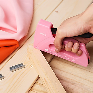 SHALL Light Duty Staple Gun for Wood - Pink Upholstery Staple Gun with 1600pcs JT21 Staples 1/4, 5/16, 3/8 inch and Staple Remover - Women Staple Gun for Crafts, Fabric Stapler Gun for DIY, Decoration