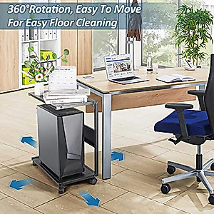 Bfttlity Computer Tower Stand, Iron PC Stand 2-Tier CPU Stand with Locking Caster Wheels Suitable for Most PC (Iron)