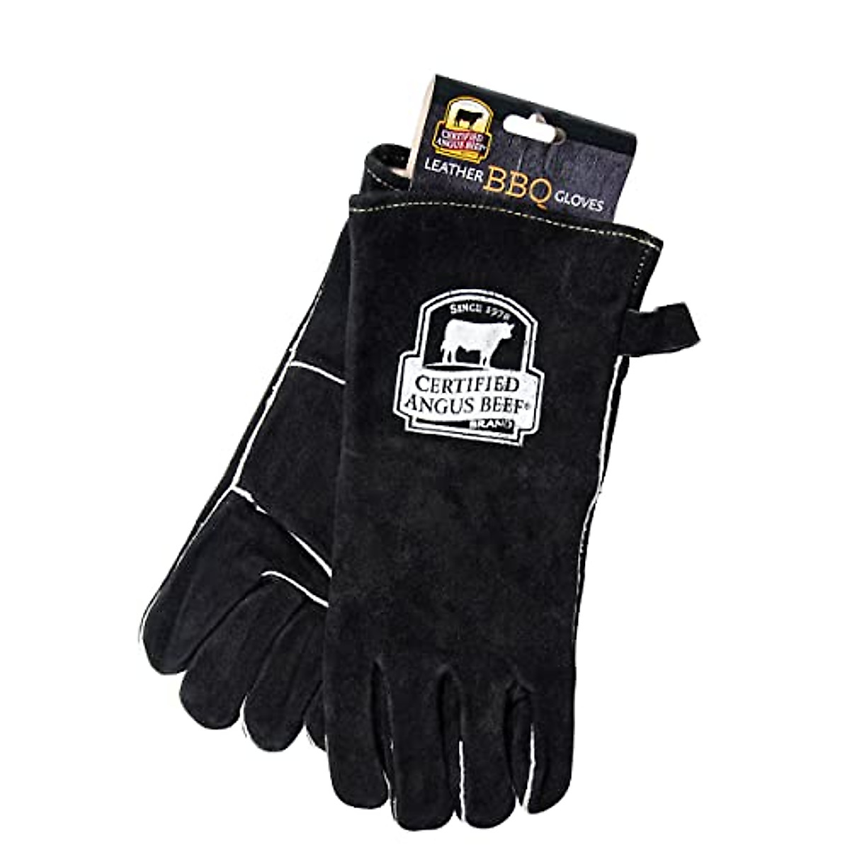 Certified Angus Beef Leather Barbecue Gloves Heat and Fire Resistant for Smoker Gloves, Grilling Gloves and Fire Gloves