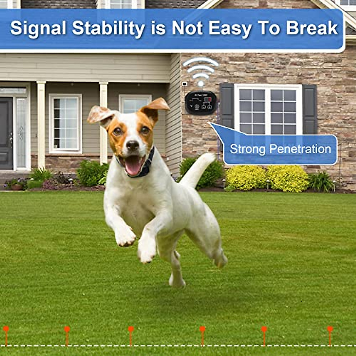Dr.Tiger Electric Fence for Dogs - Underground Fence for Dogs, with Waterproof and Rechargable Receivers, Tone/Shock Correction Training Collar (In-Ground 2 Dog Fence Kit)