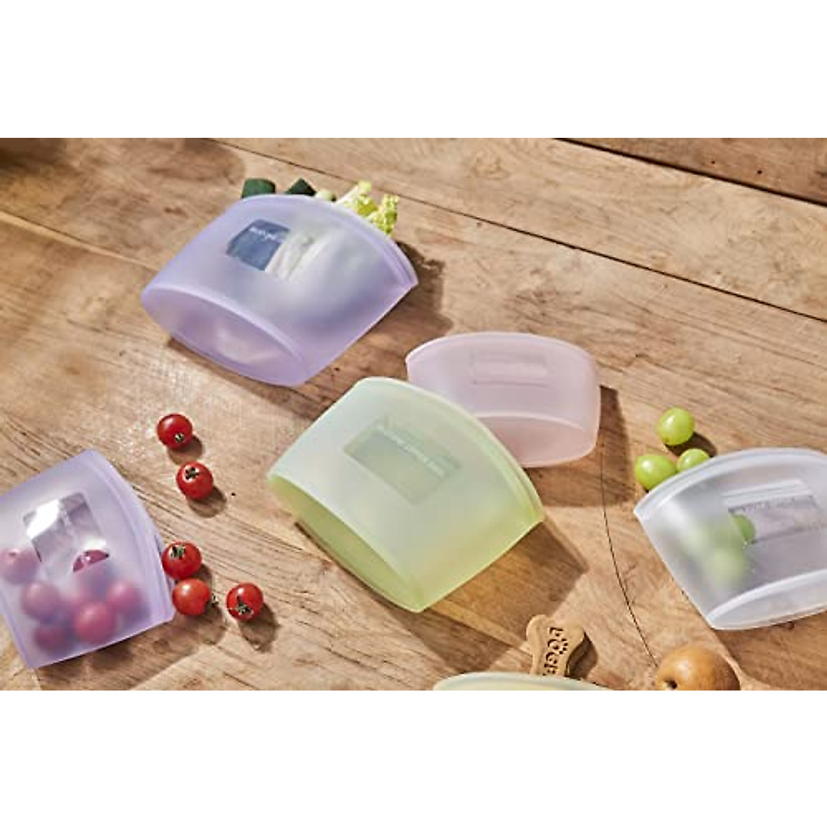 SiliPot Silicone Zipper Bag - Patented 3-Layered Zipper & 100% Platinum Silicone | Standing & Reusable Food Storage Container | Premium Kitchen Utensils (LIME 3P)