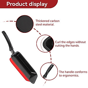 Omelette Pan, Tamagoyaki Pan Nonstick Frying Pan Griddle Pan Skillet with Spatula Nonstick Carbon Steel Egg Frying Pan Japanese Omelette Pan with Kitchen Cooking Tools (7.1 X 4.9 X 0.8in)