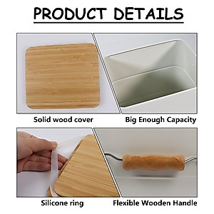 Eco-Friendly Bamboo Lid Metal Garlic Storage Box with Ventilated Countertop Vegetable Bin for Ginger, Potatoes, and Onions - Airtight, Portable Kitchen Organizer