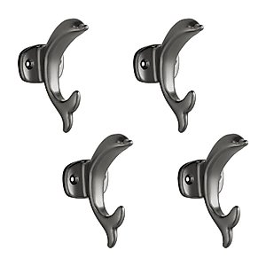 XSGTZMJ 4 Pcs Decorative Hooks Dolphin Styling,Dolphin Coat Hook for Hanging Keys, Bags, Bath Towels, Dolphin hook with Fixing Accessories (Gray)