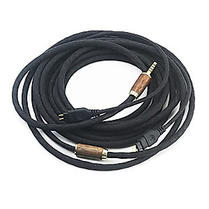 NewFantasia 4.4mm Balanced Cable 6N OCC Copper Silver Plated Cord Compatible with Sennheiser HD650, HD600, HD580, HD660S, HD58X, Massdrop HD6XX Headphone Walnut Wood Shell 3meters/10ft