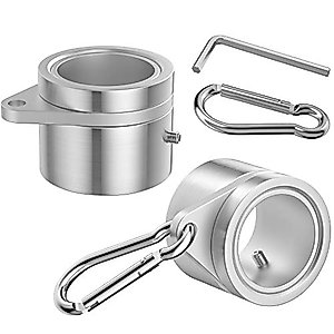 YARKOR Flag Pole Rings 2 Pcs, Aluminum Alloy Flag Pole Clips, 360° Rotating Anti-Wrap Flagpole Flag Mounting Rings, Spinning Flag Pole Kit with Carabiner for 0.75-1.02 Inch Diameter Flagpole, Silver