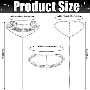 Hicarer 3 Sets Rhinestone Jewelry Set for Women Including Rhinestone Choker Necklace Rhinestone Bracelet Bangle and Earrings for Girl halloween christmas wedding birthday party accessories (Silver)