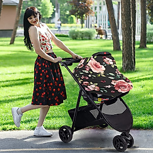 Nursing Cover Watercolor Flower Breastfeeding Soft Carseat Canopy Multi Use for Baby Car Seat Covers Canopy Shopping Cart Cover Scarf Light Blanket Stroller Cover