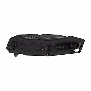 Kershaw Analyst Tanto Pocket Knife, 3.25" 8Cr13MoV Steel Blade, assisted opening, Liner Lock Folder EDC,Black