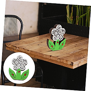DOITOOL Floral Table Night Light Decor Wooden LED Light Indoor Night Lamp for Home Office Decoration