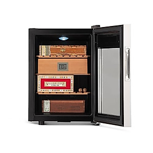 NewAir Electric Cigar Humidor Wineador | 250 Count | Stainless Steel Cooler with Opti-Temp Heating, Cooling Function 54-74F, and Spanish Cedar Shelves NCH250SS01