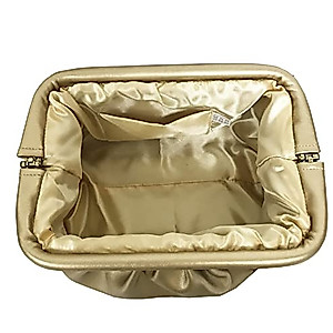 sioglam Classic Pleated PU Slouchy Clutch Cross Body Evening Bag with Detachable Chain Ruched Cloud bag for Women