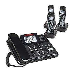 Clarity E814 Moderate Hearing Loss Cordless Phone with E814HS Expandable Handset Bundles (Clarity E814 with 3 E814HS)